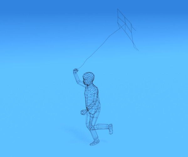 ArtStation - Low Poly Kid Running With a Kite | Resources
