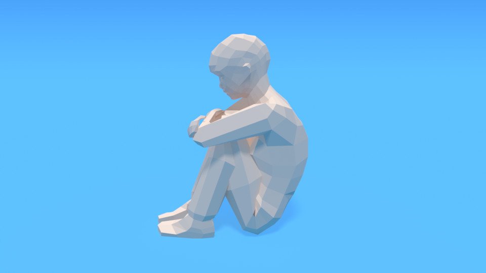 ArtStation - Low Poly Kid Sitting On The Floor | Resources