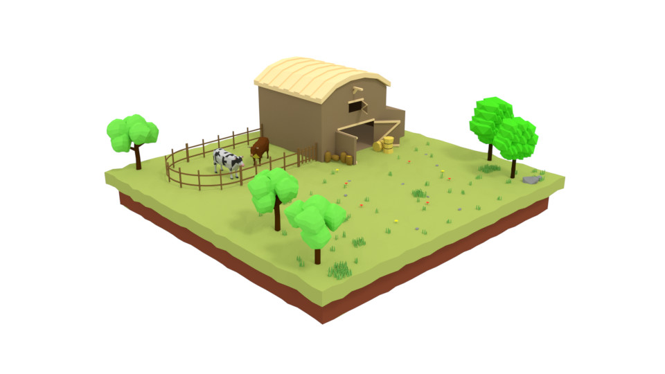 ArtStation - Low Poly Farm with Barn | Resources