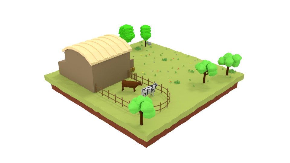 ArtStation - Low Poly Farm with Barn | Resources