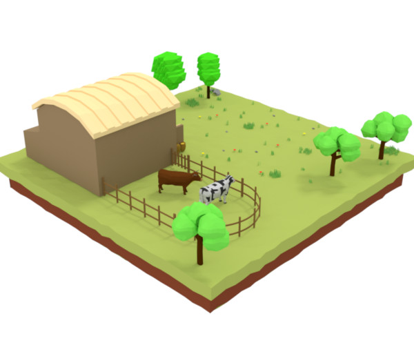 ArtStation - Low Poly Farm with Barn | Resources