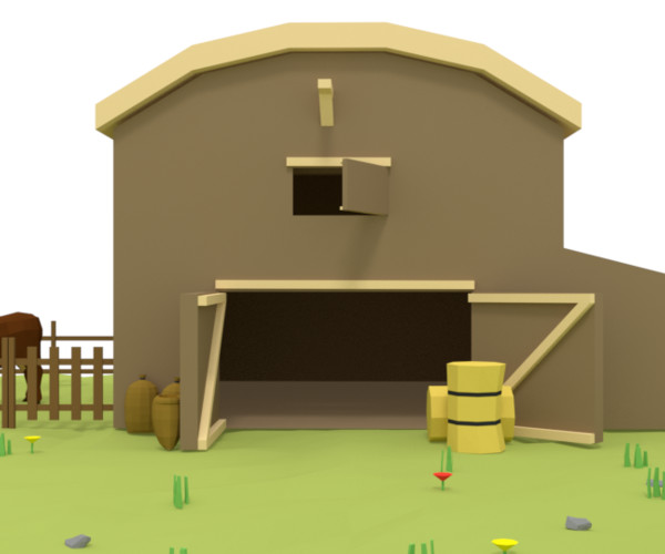 ArtStation - Low Poly Farm with Barn | Resources