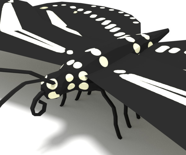 ArtStation - Low Poly Cartoon Black Butterfly | Resources