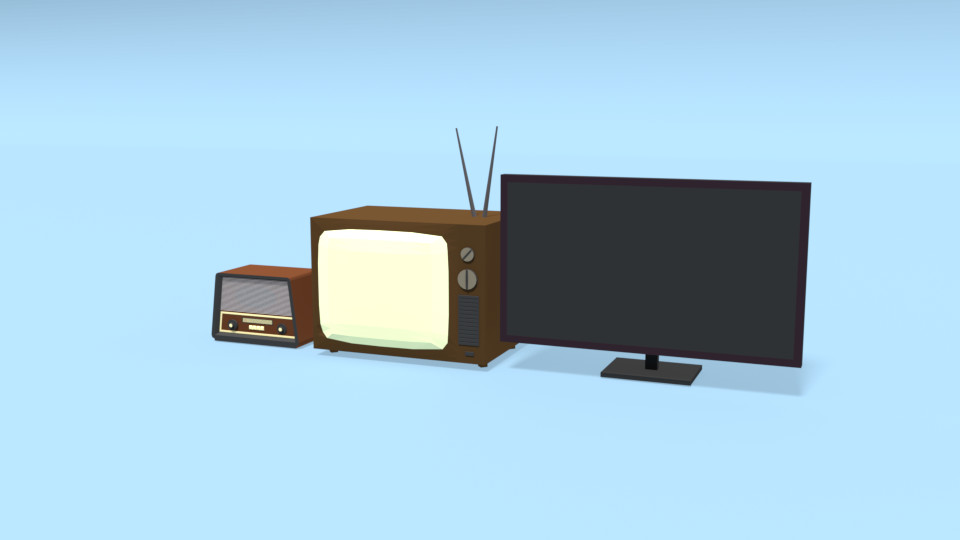 ArtStation - Low Poly Cartoon Modern TV-Retro TV- Retro Radio | Resources