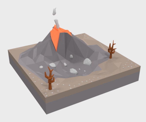 ArtStation - Low Poly Cartoon Volcano Scene | Resources
