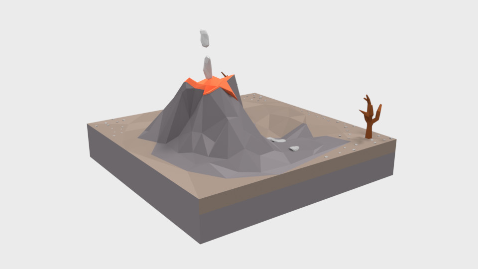 ArtStation - Low Poly Cartoon Volcano Scene | Resources