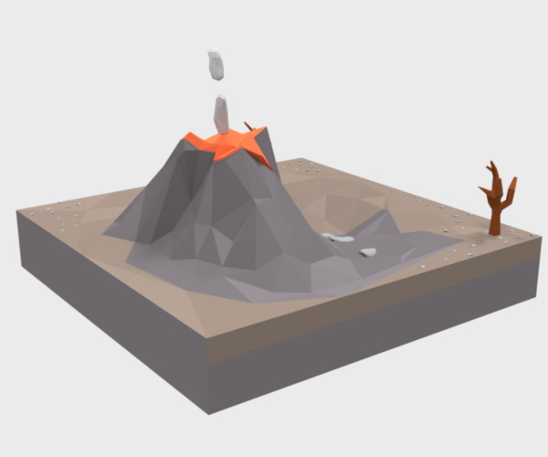 ArtStation - Low Poly Cartoon Volcano Scene | Resources