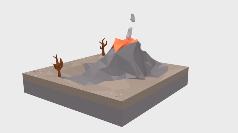ArtStation - Low Poly Cartoon Volcano Scene | Resources