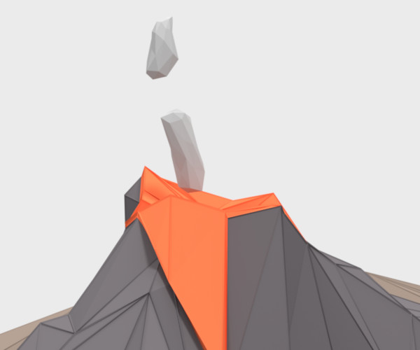 ArtStation - Low Poly Cartoon Volcano Scene | Resources