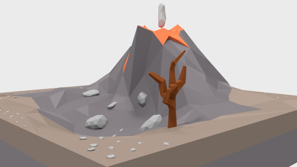 ArtStation - Low Poly Cartoon Volcano Scene | Resources
