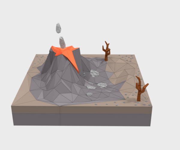 ArtStation - Low Poly Cartoon Volcano Scene | Resources
