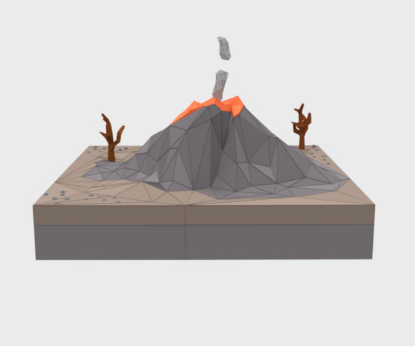 ArtStation - Low Poly Cartoon Volcano Scene | Resources