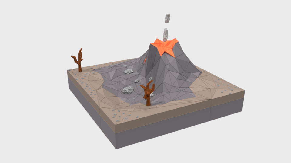 ArtStation - Low Poly Cartoon Volcano Scene | Resources