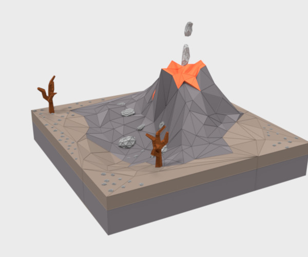 ArtStation - Low Poly Cartoon Volcano Scene | Resources