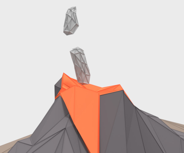 ArtStation - Low Poly Cartoon Volcano Scene | Resources
