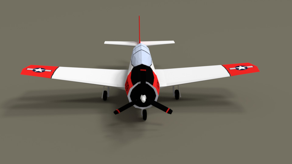 ArtStation - Low Poly T-28 Trojan Training Airplane | Resources