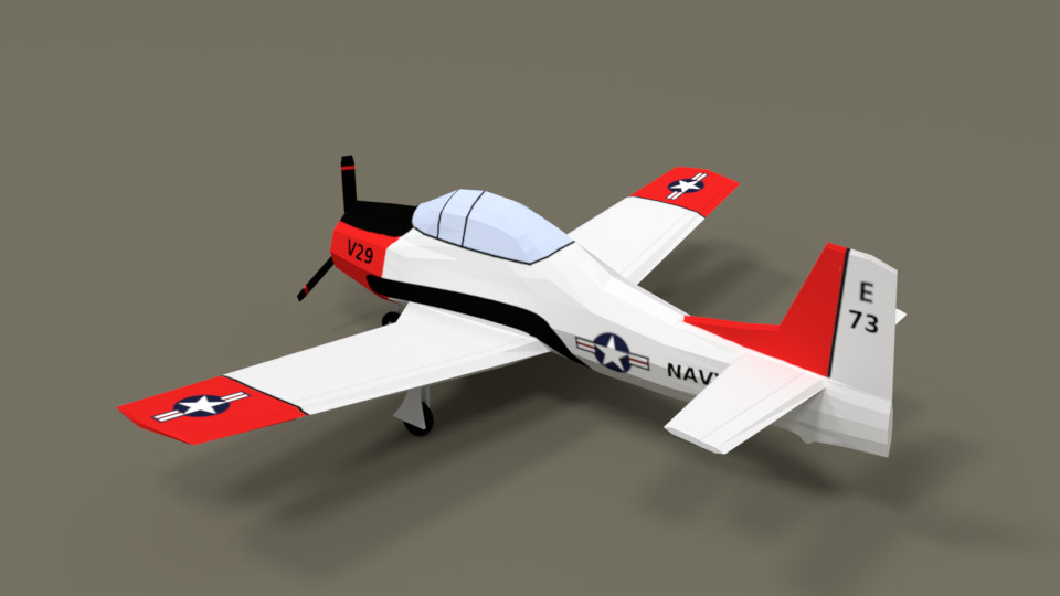 ArtStation - Low Poly T-28 Trojan Training Airplane | Resources