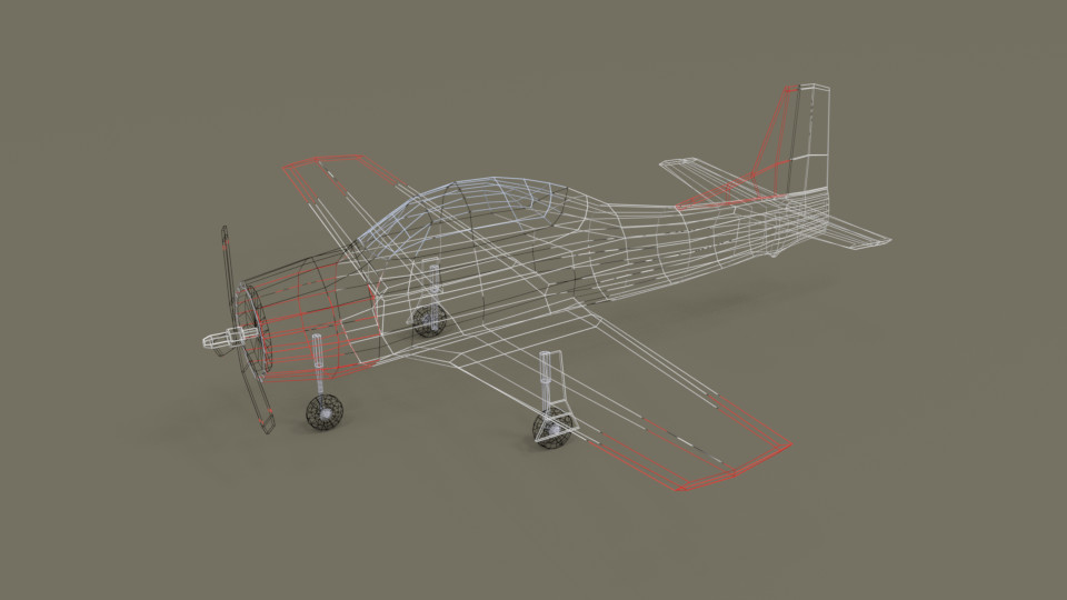 ArtStation - Low Poly T-28 Trojan Training Airplane | Resources