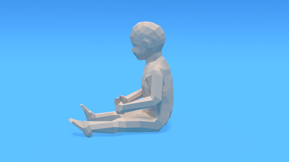 ArtStation - Low Poly Baby Sitting On The Floor | Resources