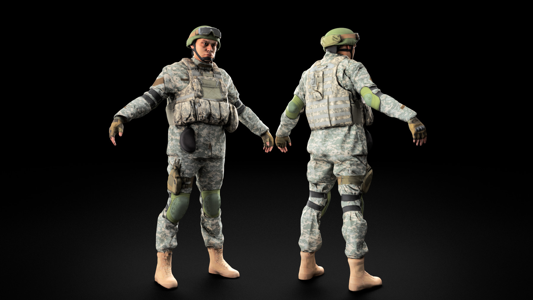 ArtStation - American soldier in ACU 13 | Game Assets