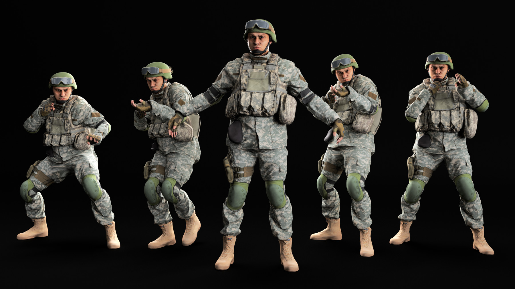 ArtStation - Animated American soldier in ACU 14 | Game Assets
