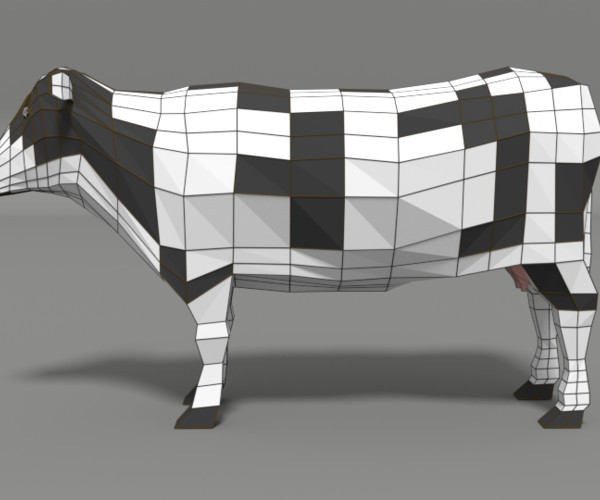 ArtStation - Low Poly Cartoon Cow (white) | Resources