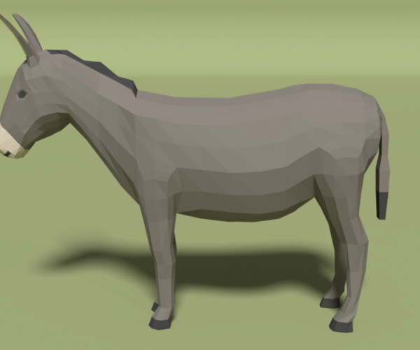 ArtStation - Low Poly Cartoon Donkey | Resources