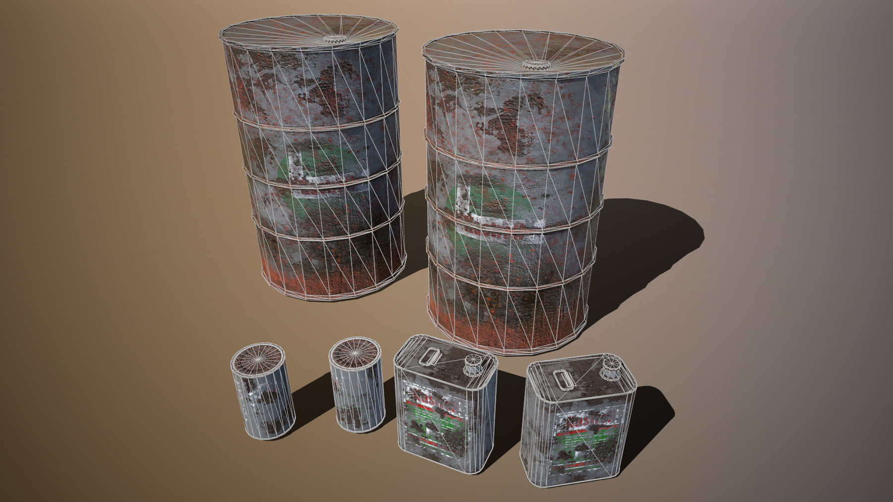ArtStation - Old/Rust Barrel and Tin Oil | Game Assets