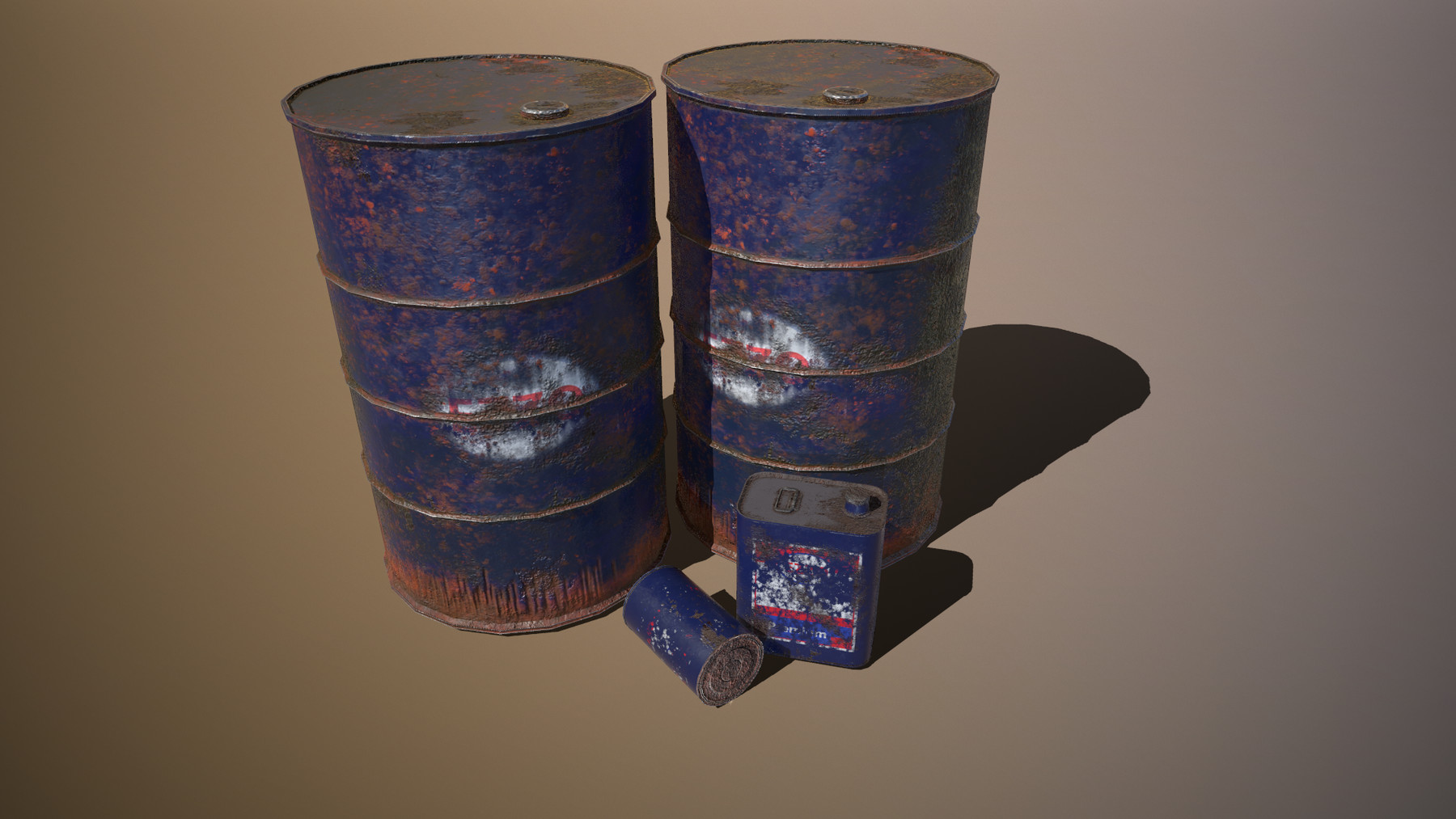 ArtStation - Old/Rust Barrel and Tin Oil | Game Assets