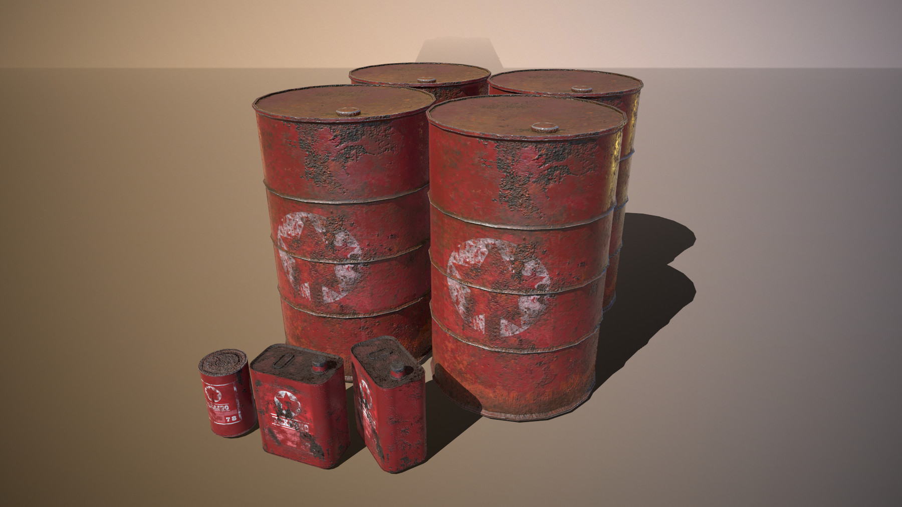 ArtStation - Old/Rust Barrel and Tin Oil | Game Assets