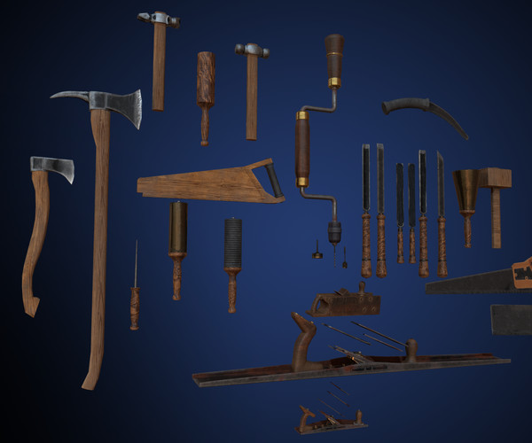 Artstation Wood Instruments Game Assets