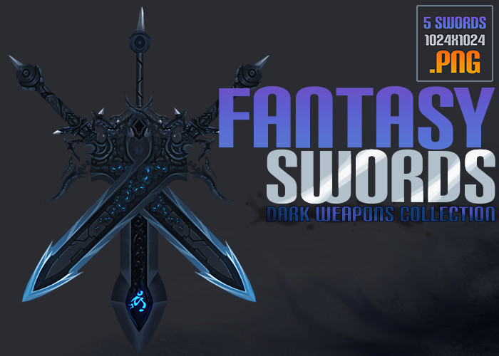 ArtStation - 2D Dark Fantasy Swords | Game Assets