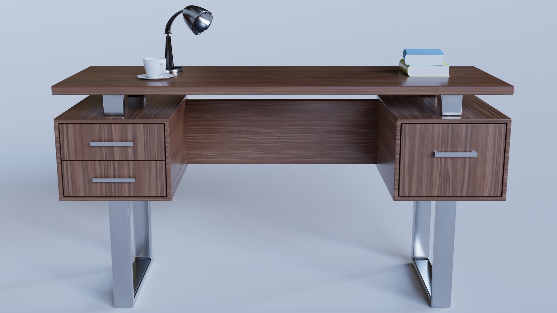 ArtStation - Silver Metal Computer Desk, Dark Taupe | Resources