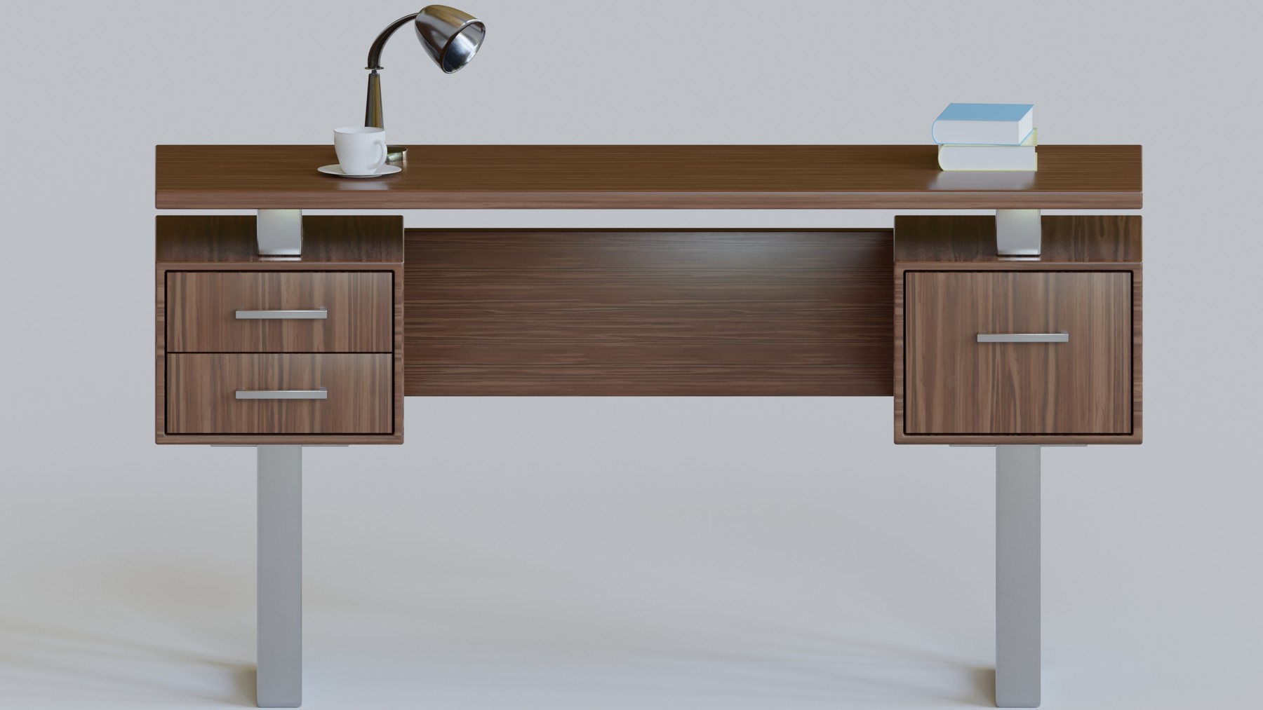 ArtStation - Silver Metal Computer Desk, Dark Taupe | Resources