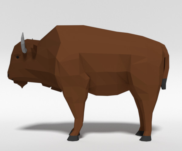 ArtStation - Low Poly Cartoon Bison | Resources