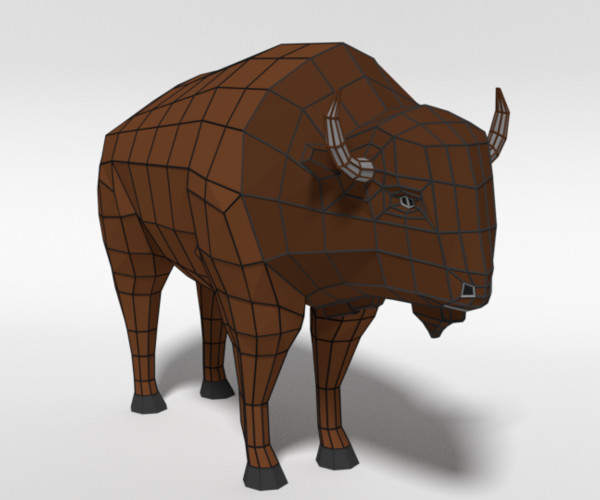 ArtStation - Low Poly Cartoon Bison | Resources
