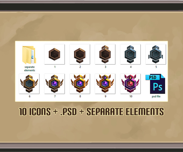 ArtStation - Fantasy Rank Icons | Game Assets