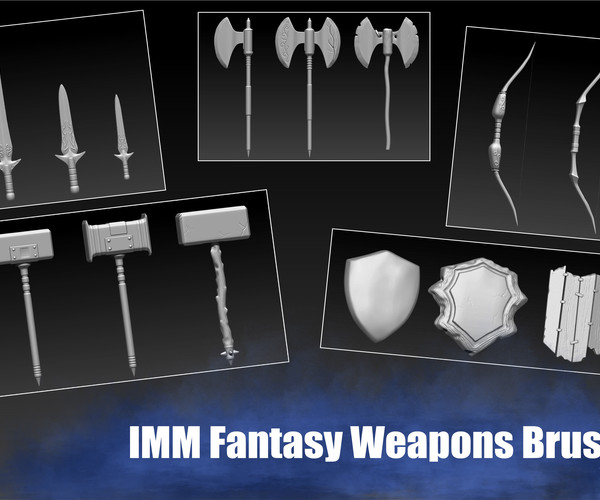 ArtStation - IMM Fantasy Weapons Brush | Brushes