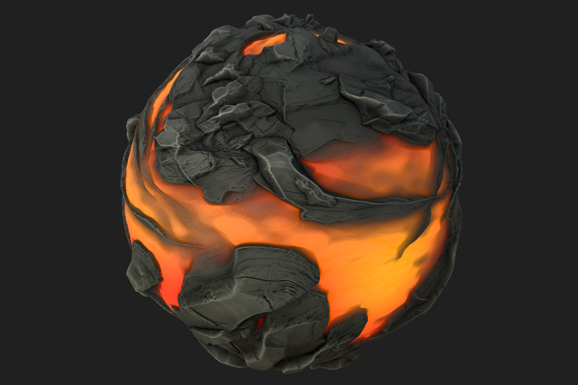 ArtStation - Stylized Lava Rock | Game Assets