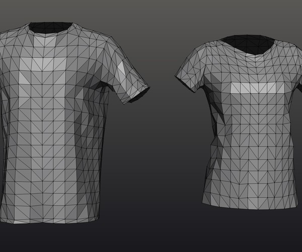 ArtStation - 3D Lowpoly Male and Female Graphic T-Shirt with multiple ...