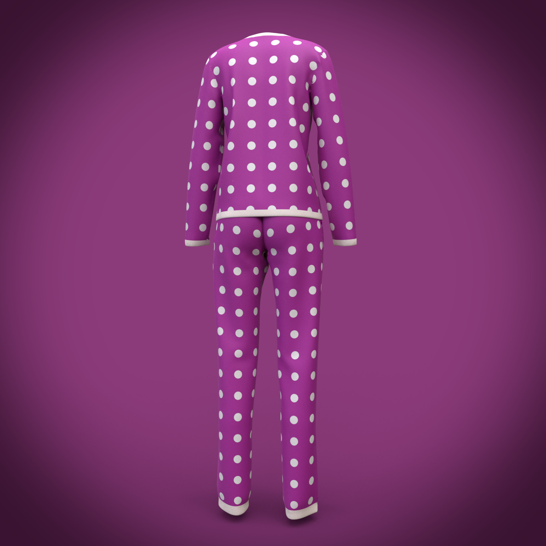 ArtStation - 3D cute pyjamas - polka dots pajamas | Resources