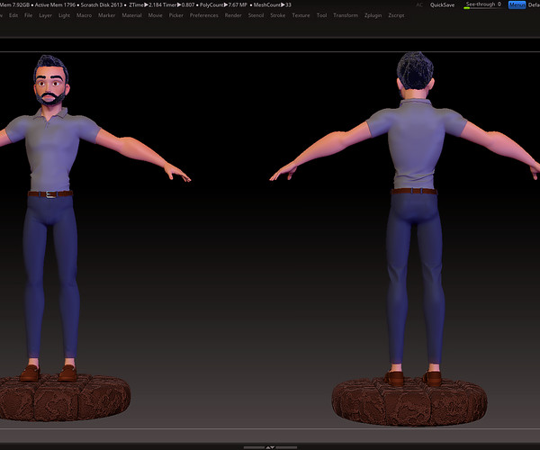 ArtStation - Stylized Character Base Mesh No. 16 in ZBrush 2019 - Toản ...