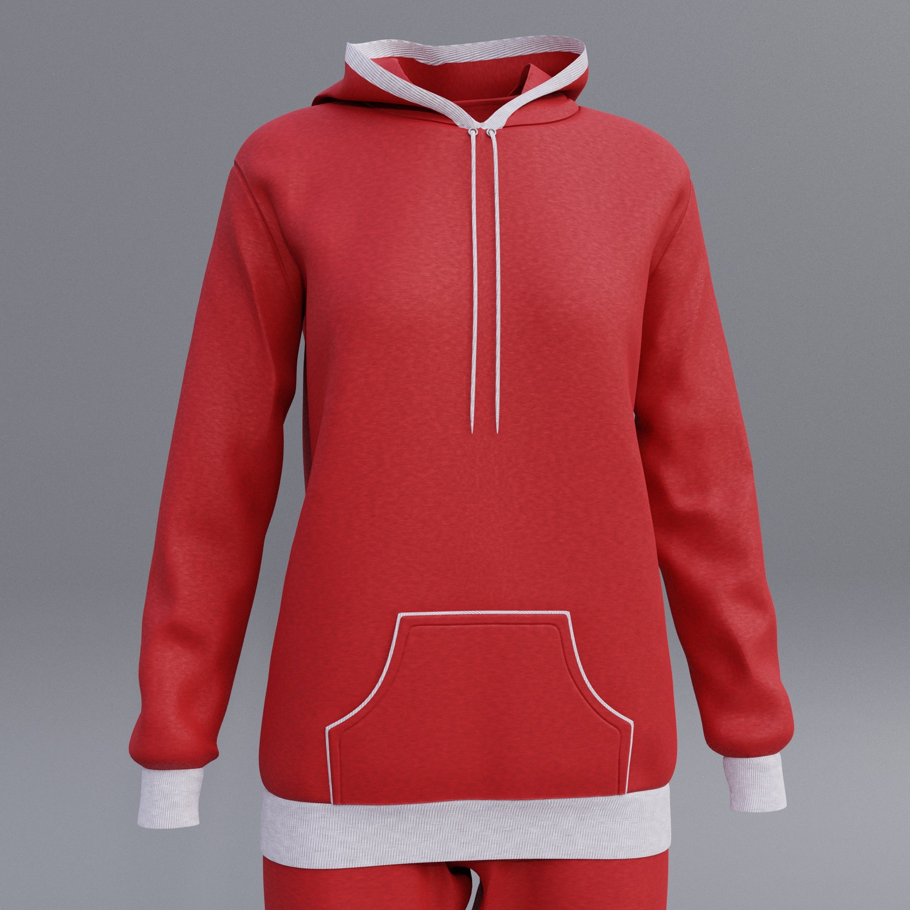 ArtStation - red tracksuit - sweatshirt hoodie and sweatpants 3D model ...