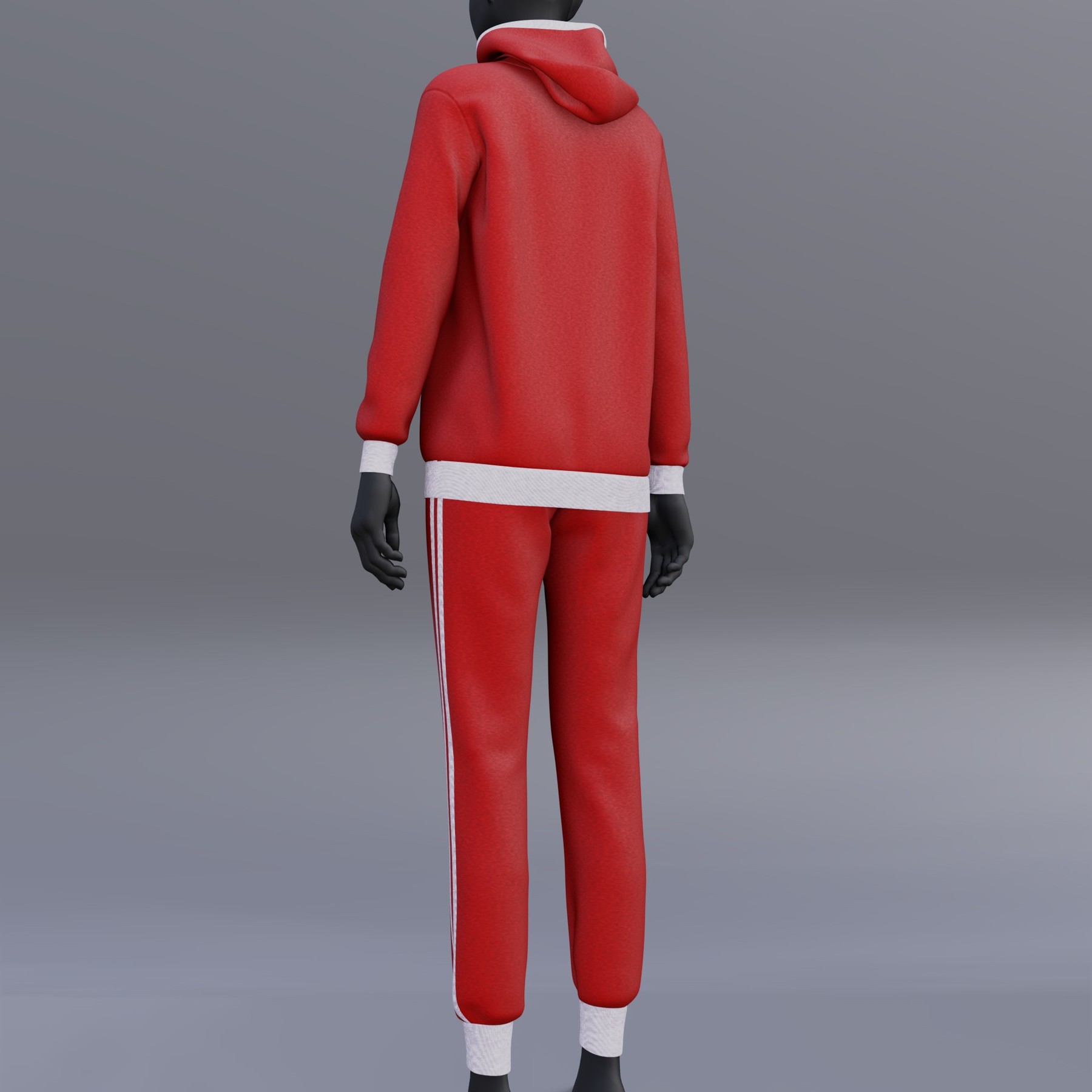 ArtStation - red tracksuit - sweatshirt hoodie and sweatpants 3D model ...