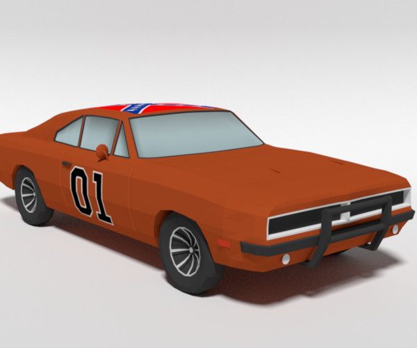 ArtStation - Low Poly Cartoon Dodge Charger 1969 General Lee Car ...