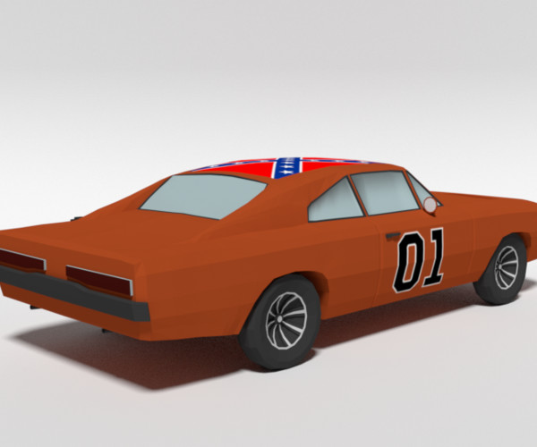 ArtStation - Low Poly Cartoon Dodge Charger 1969 General Lee Car ...