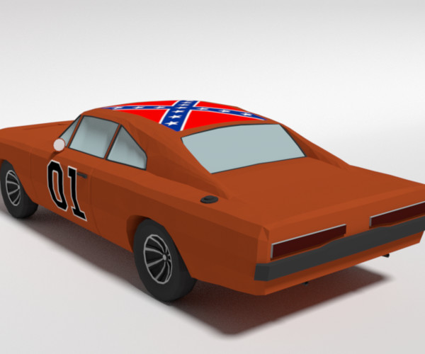 ArtStation - Low Poly Cartoon Dodge Charger 1969 General Lee Car ...