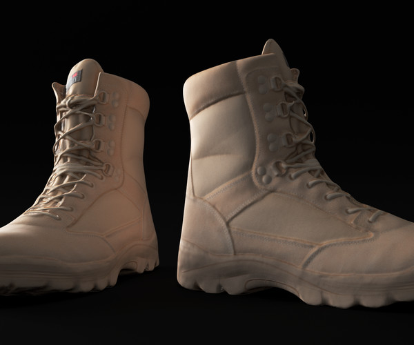 ArtStation - Military boots of color sand with PBR textures 15 | Game ...