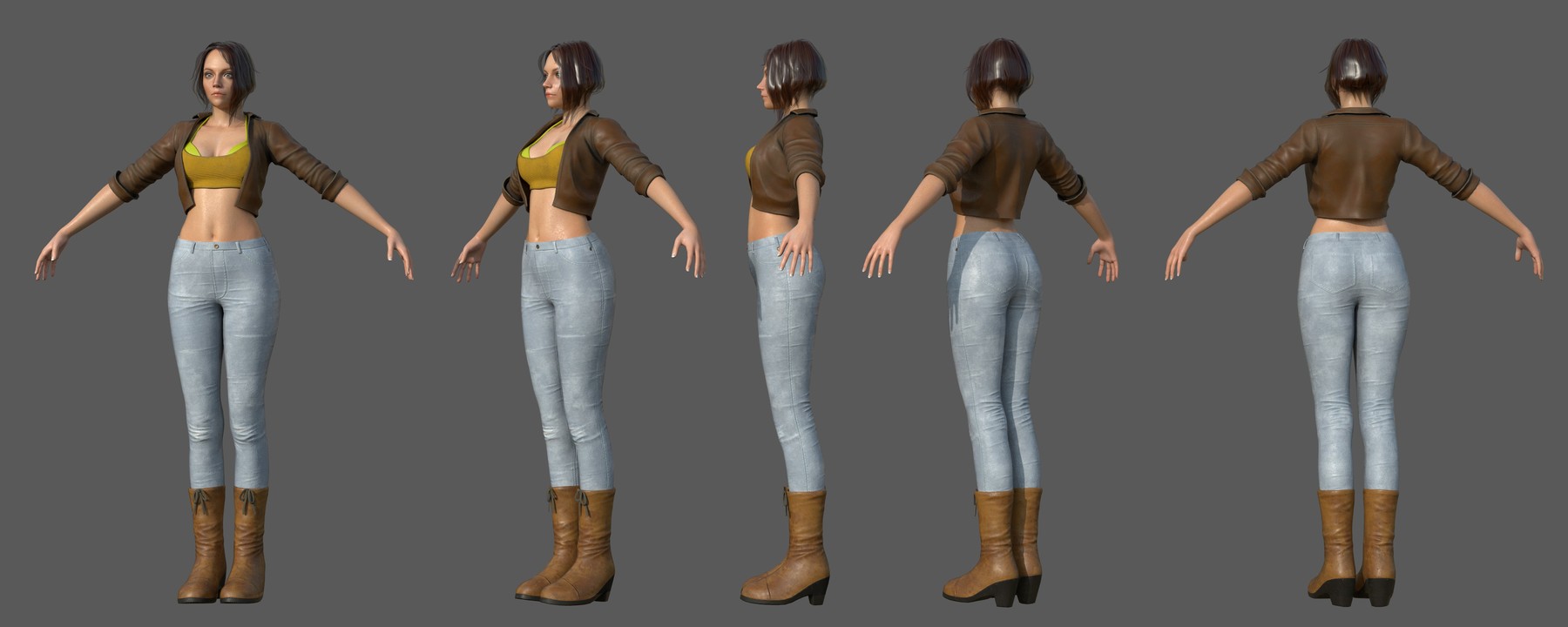 ArtStation - Character - Female Girl Customize Bundle Pack | Game Assets