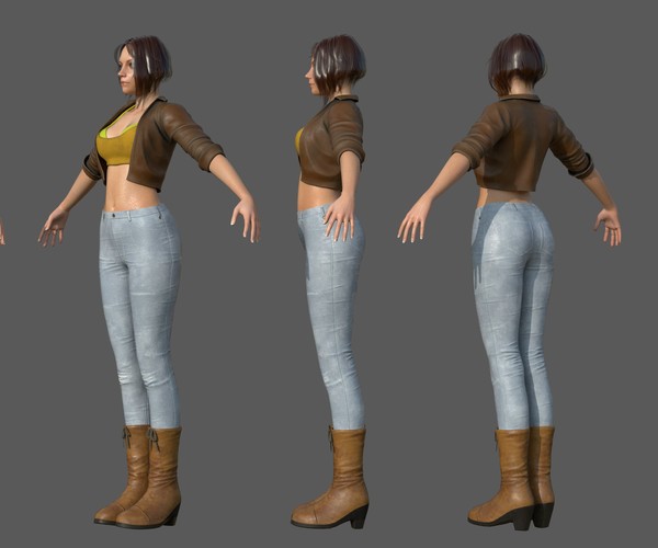 ArtStation - Character - Female Girl Customize Bundle Pack | Game Assets